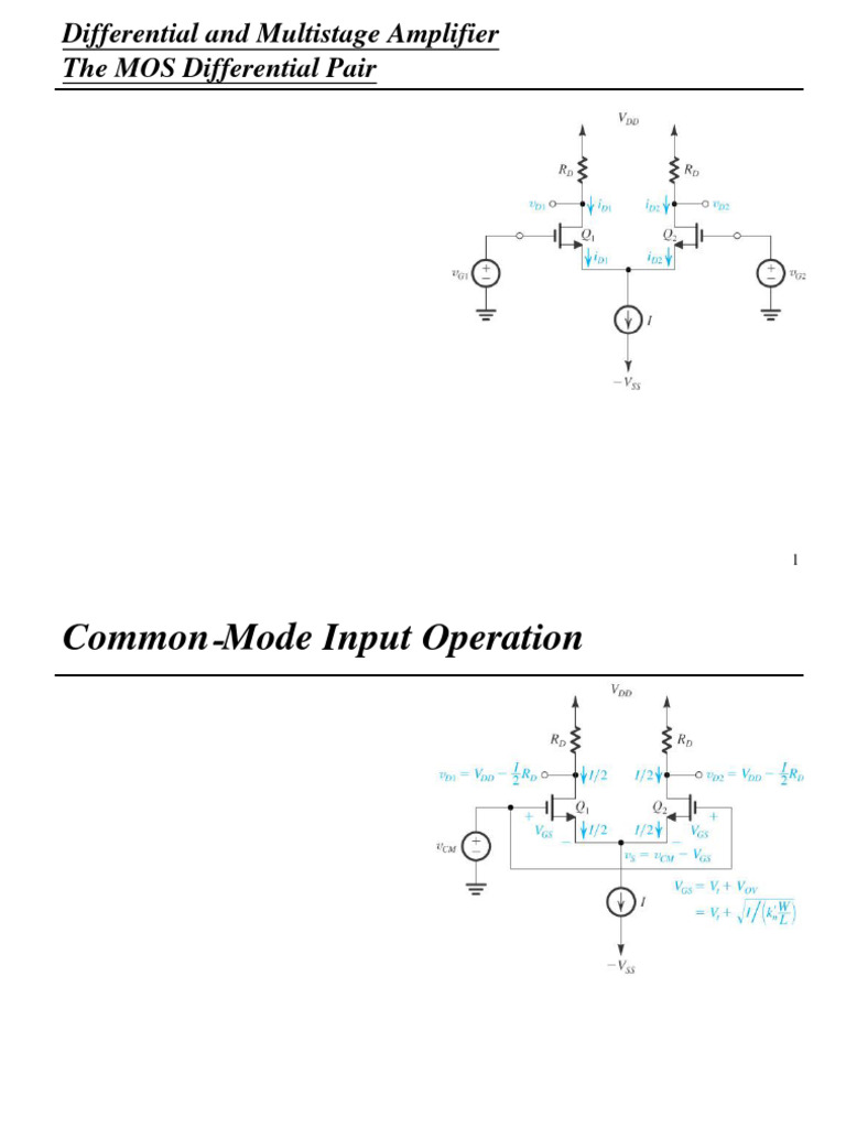 7 CH8 Differential Amd Multistage Amplifiers Ok | PDF