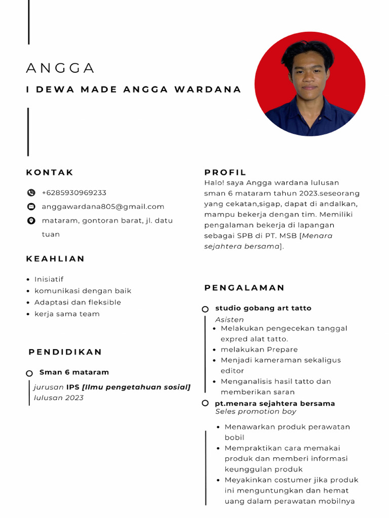 CV Angga Wardana | PDF