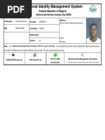NIN Slip Sample for Nigeria | PDF