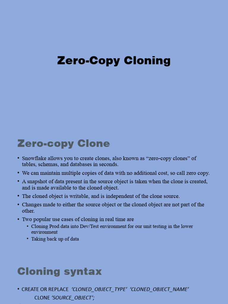 14 Zero+Copy+Cloning | PDF