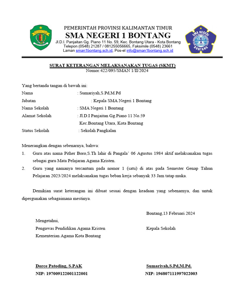 Surat KMT Pither Boro 2024 | PDF