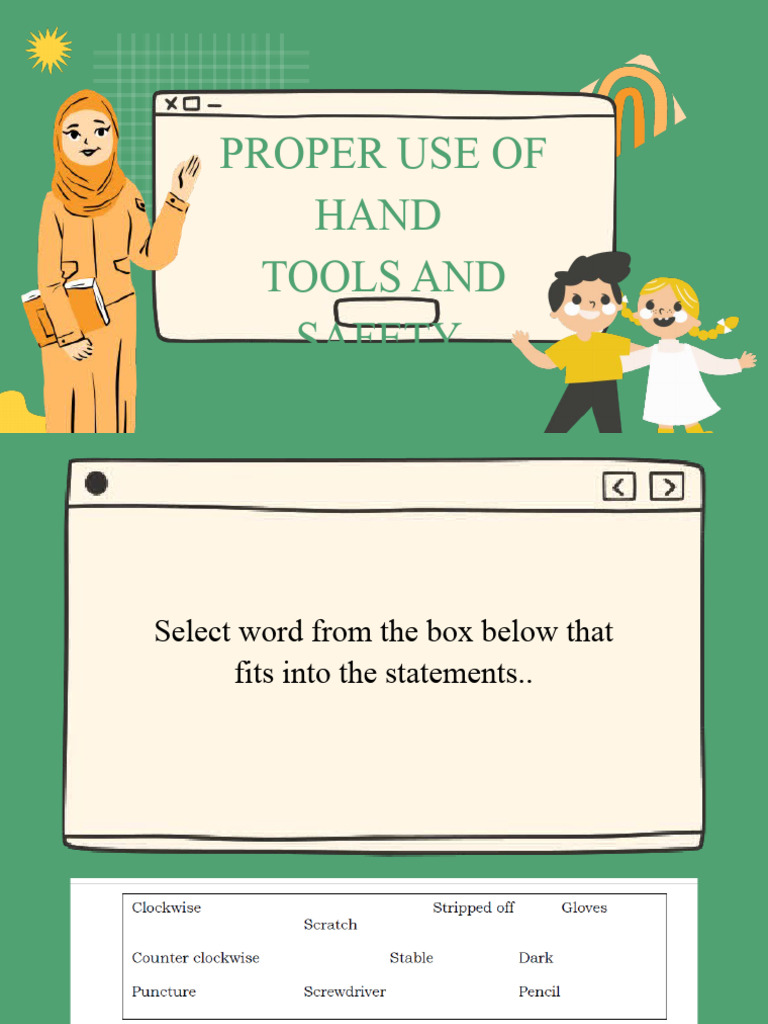 PROPER USE OF HAND and Safety Procedure Feb. 12 13 2024 | PDF | Screw ...