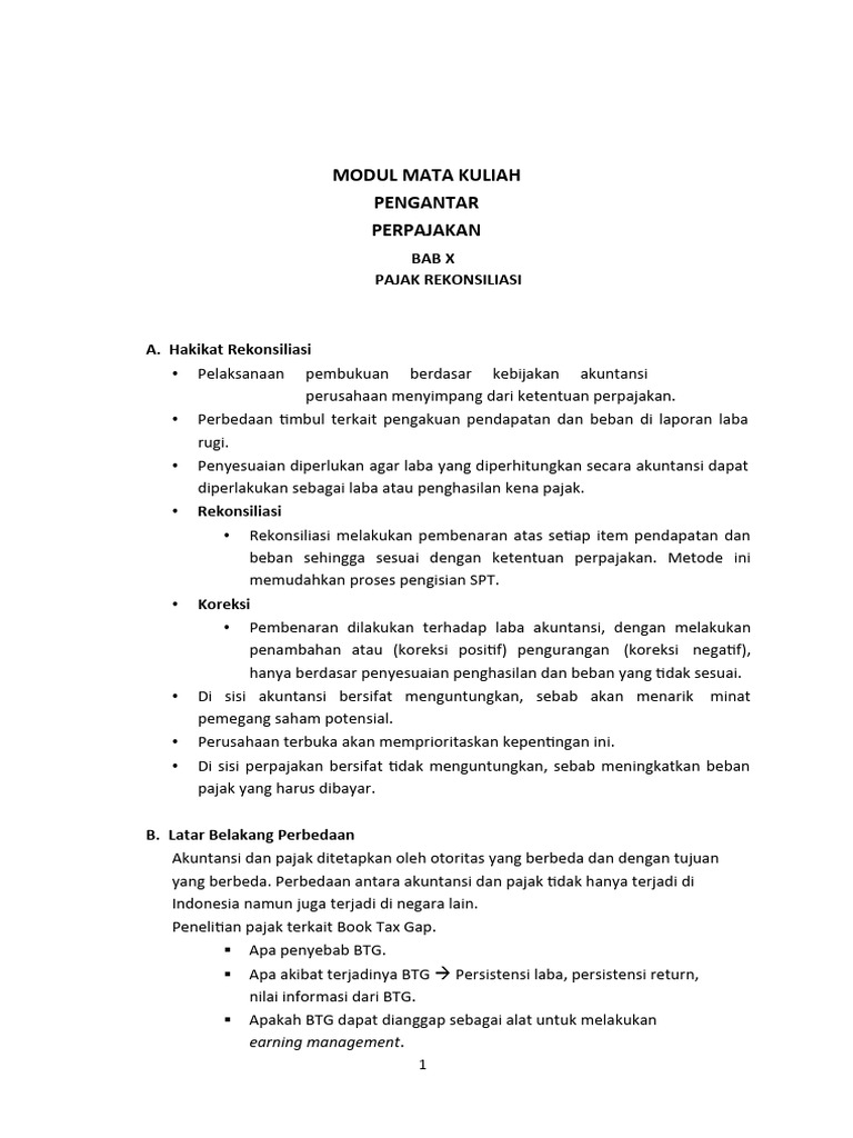 Modul 10 Pengantar Perpajakan | PDF