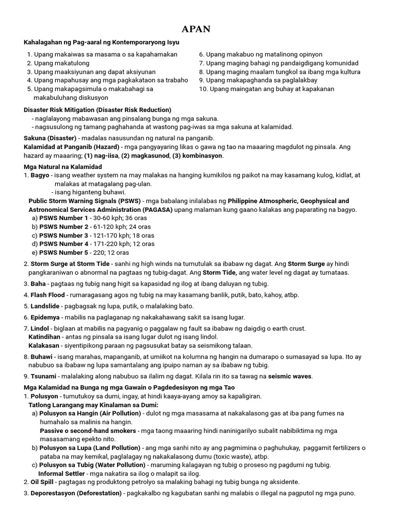 Grade 10 First Quarter Reviewer | PDF