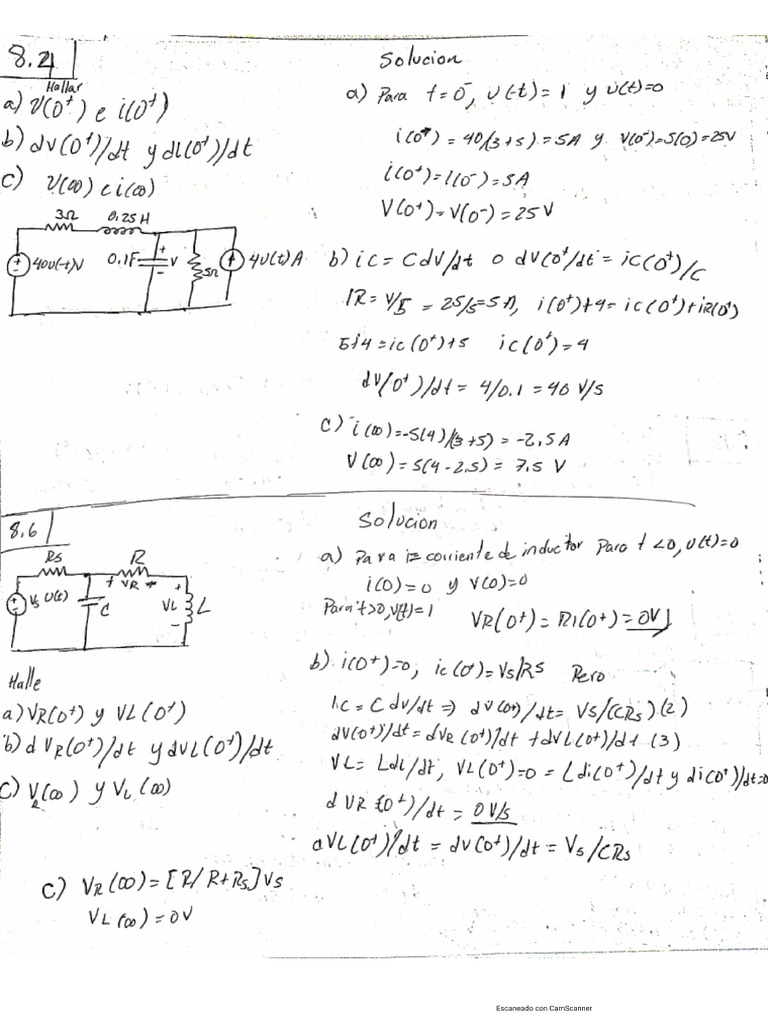 Ejercicios Capitulo 8 Circuitos Sadiku | PDF