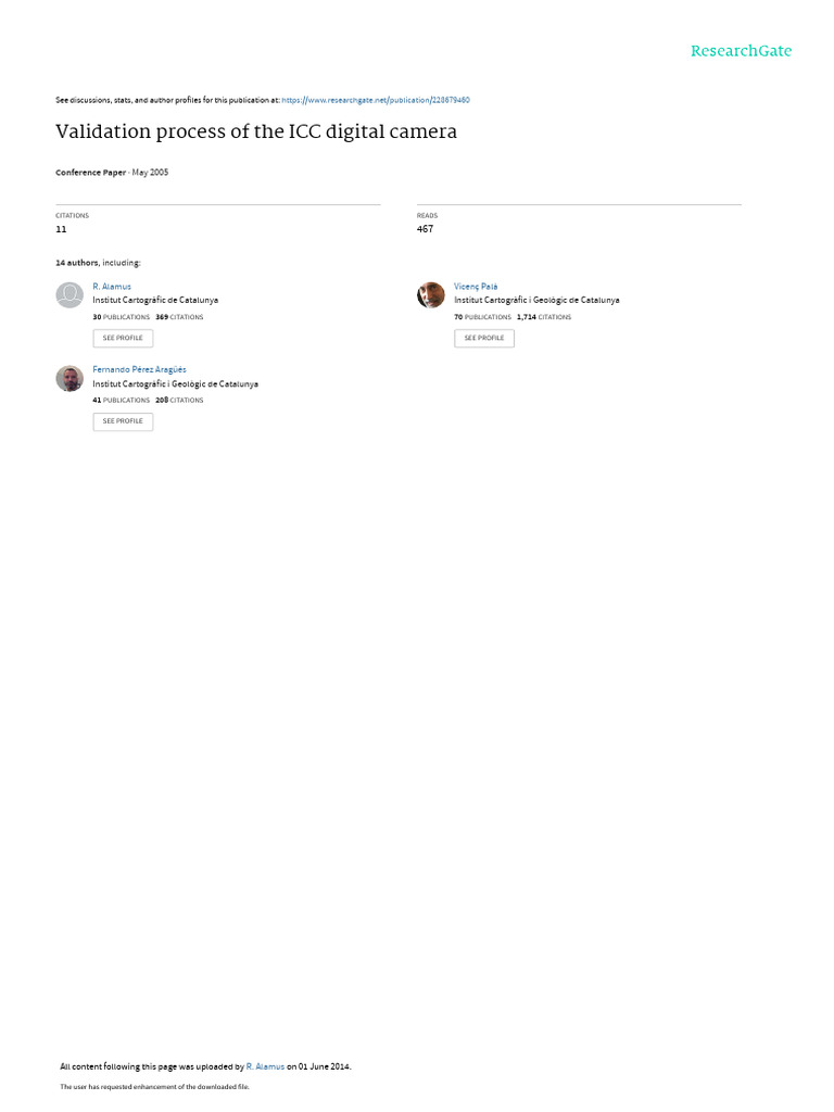Validation Process of The ICC Digital Camera | PDF | Accuracy And Precision | Image Resolution