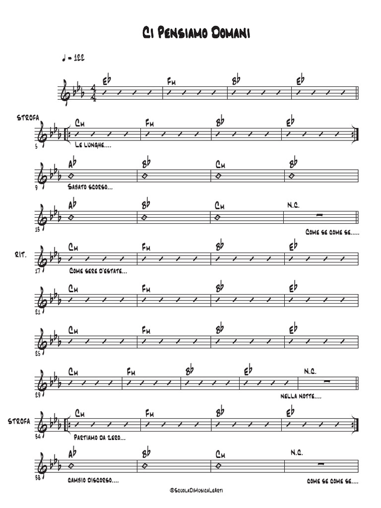 Ci Pensiamo Domani DOm - Score | PDF