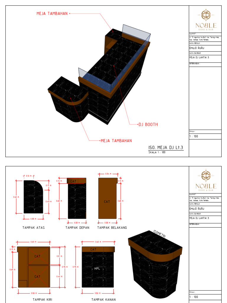 Desain Meja DJ Lantai 3 | PDF