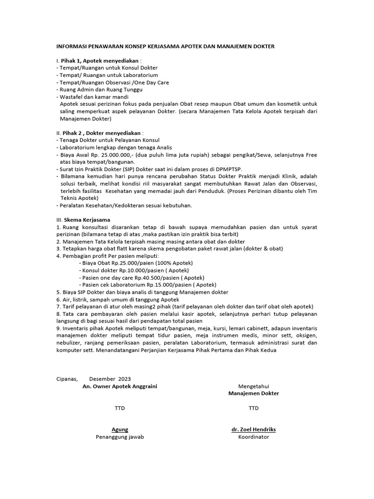Konsep Kerjasama Apotek Dengan Dokter Revisi Pdf
