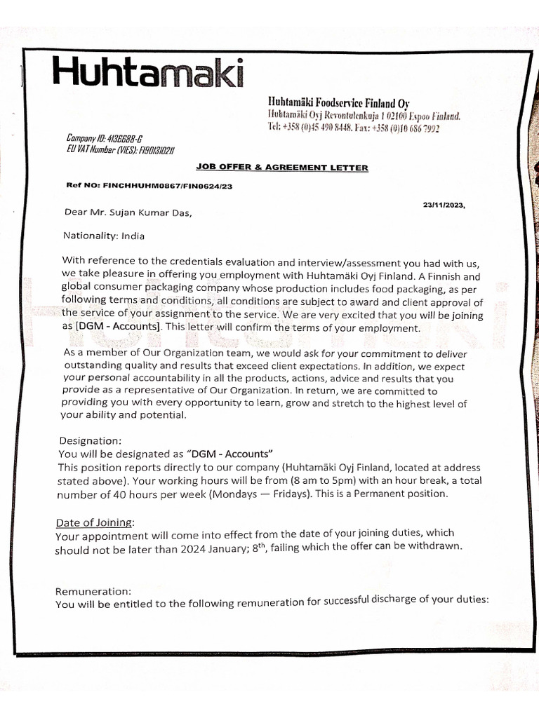 AGREEMENT LETTER .pdf(SUJAN) | PDF
