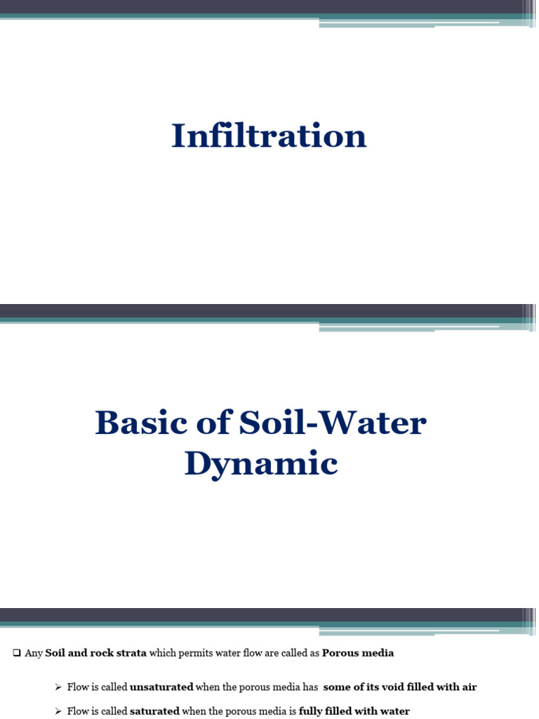 Infiltration | PDF | Porosity | Soil