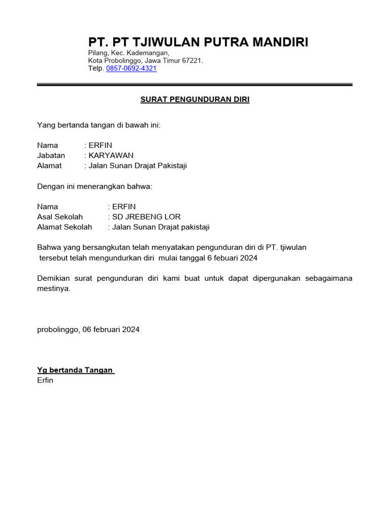 Contoh Surat Keterangan Magang Kerja Dari Perusahaan | PDF Contoh Surat Keterangan Magang Kerja Dari Perusahaan | PDF