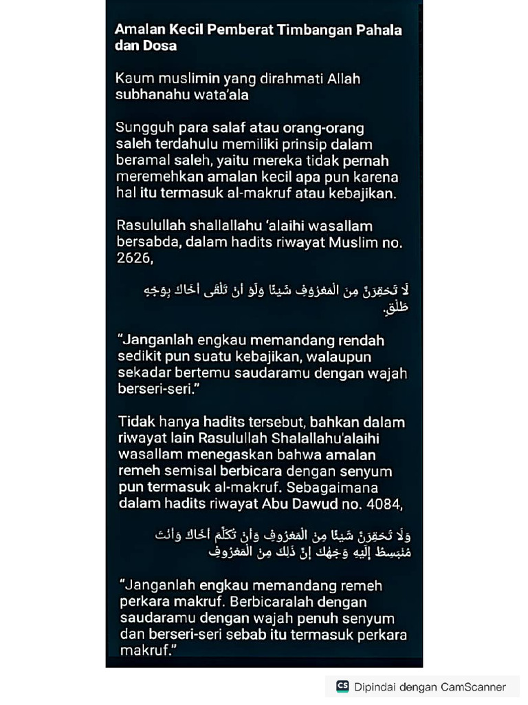 Amalan Kecil Pemberat Timbangan Pahala Dan Dosa Pdf