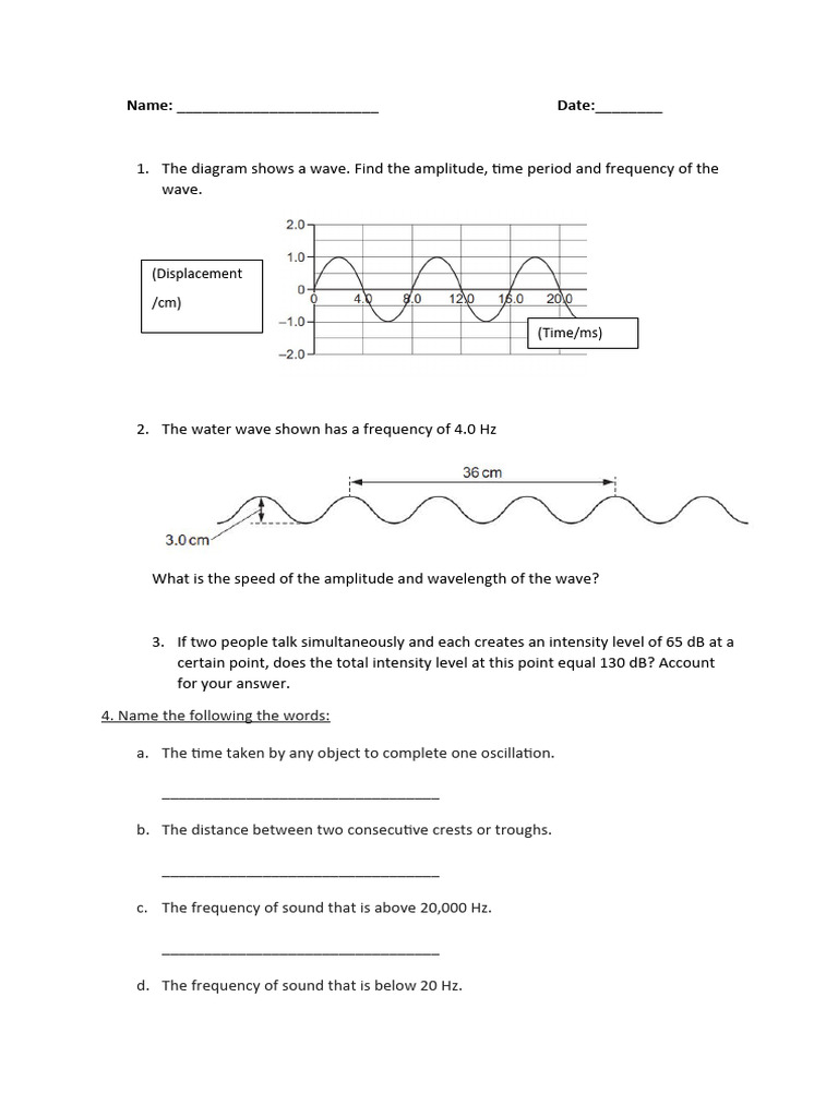 Class 8 Sound 2, Physics Worksheet | PDF