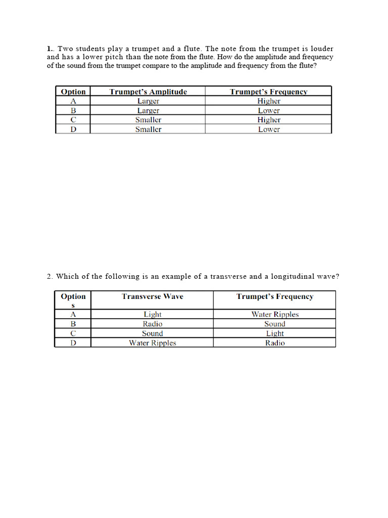 Class 8 Sound, Physics Worksheet | PDF
