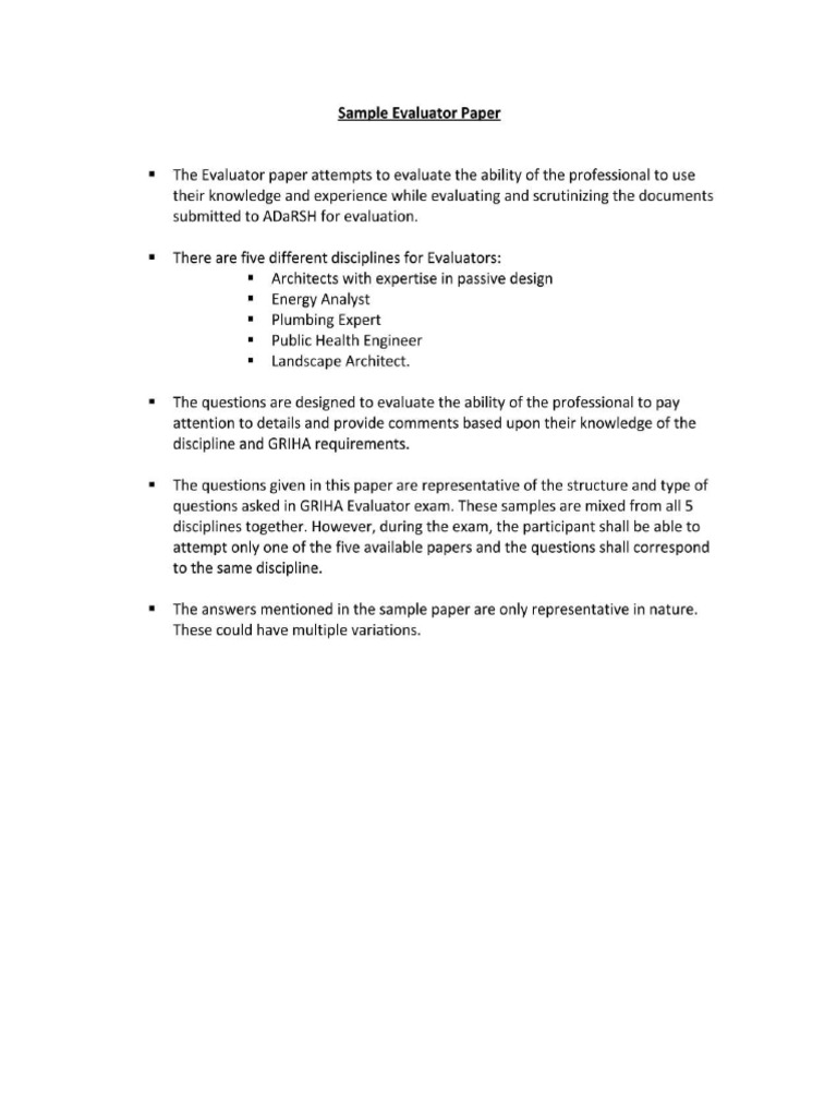 Sample Evaluator Paper | PDF