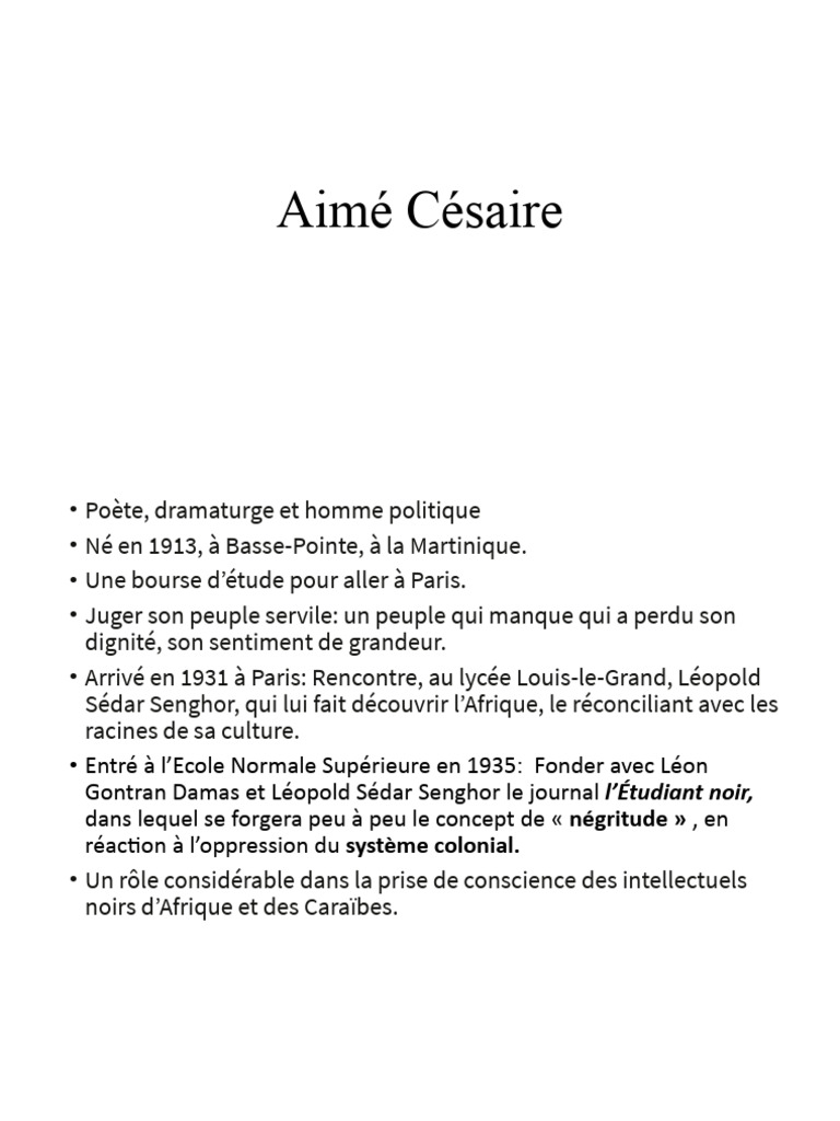 La Négritude selon Aimé Césaire | PDF