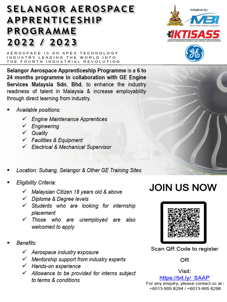 Selangor Aerospace Apprenticeship Programme 2022 2023 Poster - GE ...
