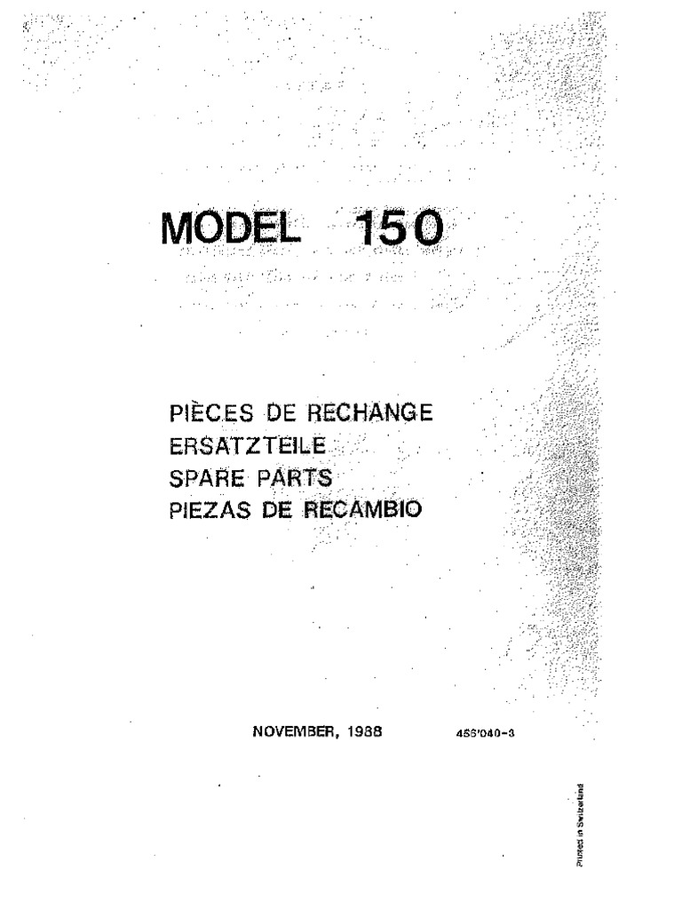 Elnita 150 Parts List | PDF