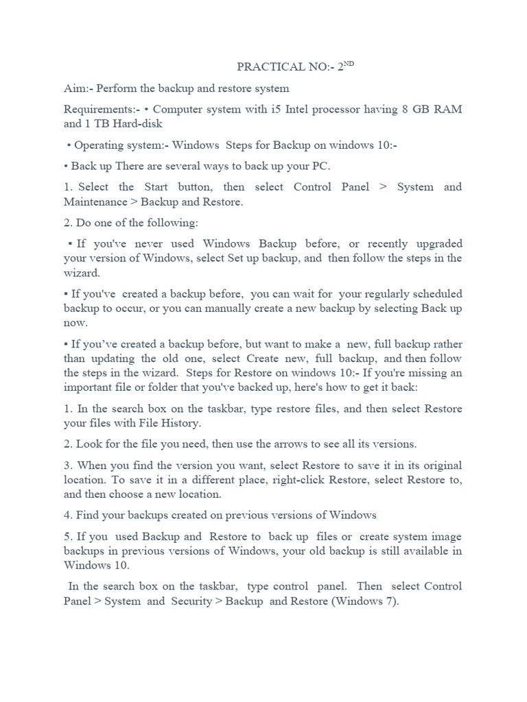 Practical No2 | PDF | Windows 10 | Computer File