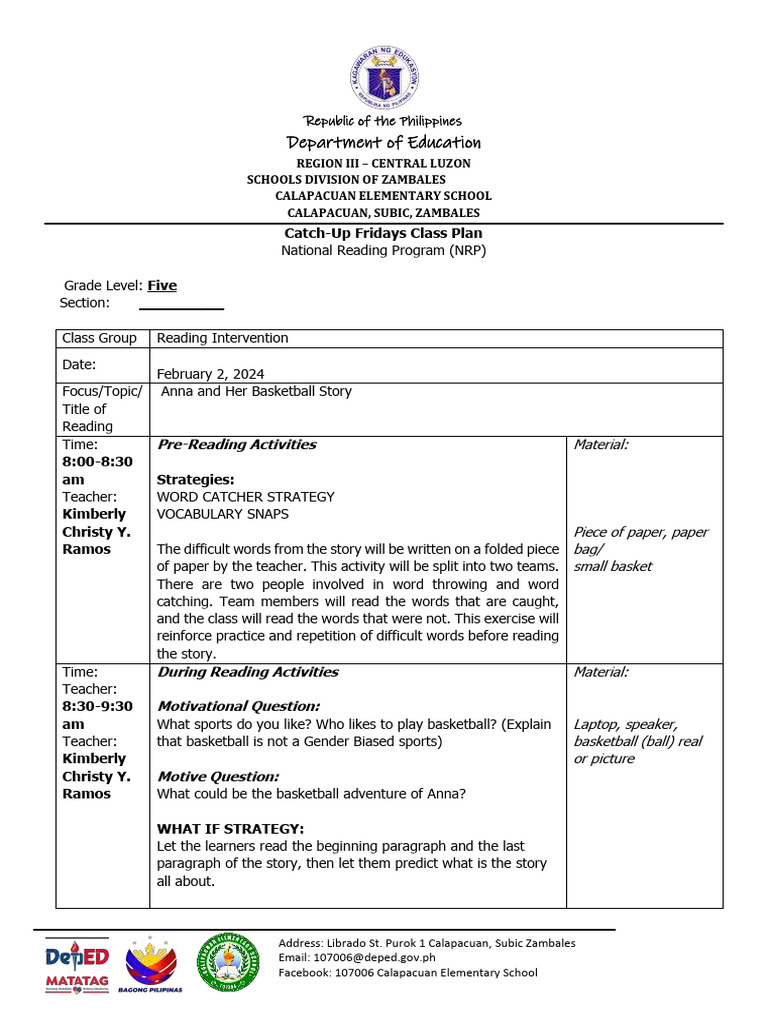 Catch Up Friday Plan Sample Kim 1 240131134823 205535e5 | PDF