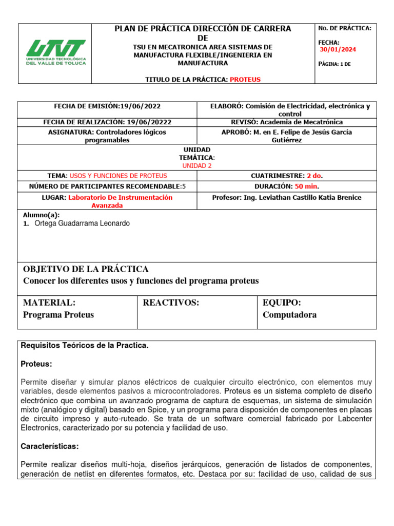 Practica 1 U2 | PDF | Electrónica | Informática