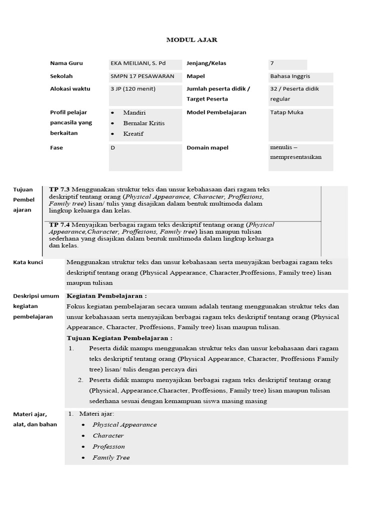 Modul Ajar Diferensiasi Kse Eka Mei | PDF