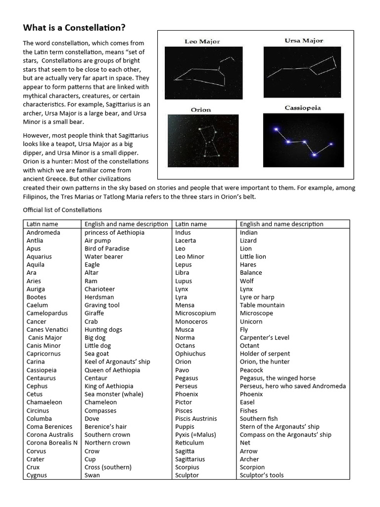 Constellation | PDF | Stars | Apparent Magnitude