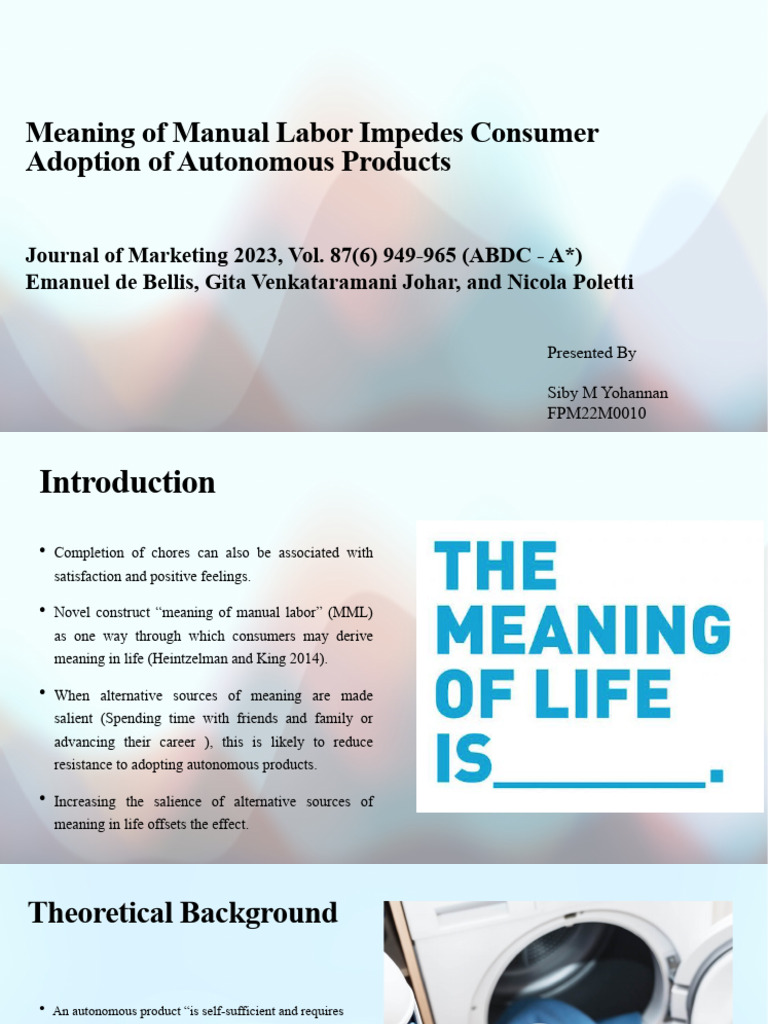 MML PPT | PDF | Autonomy | Adoption