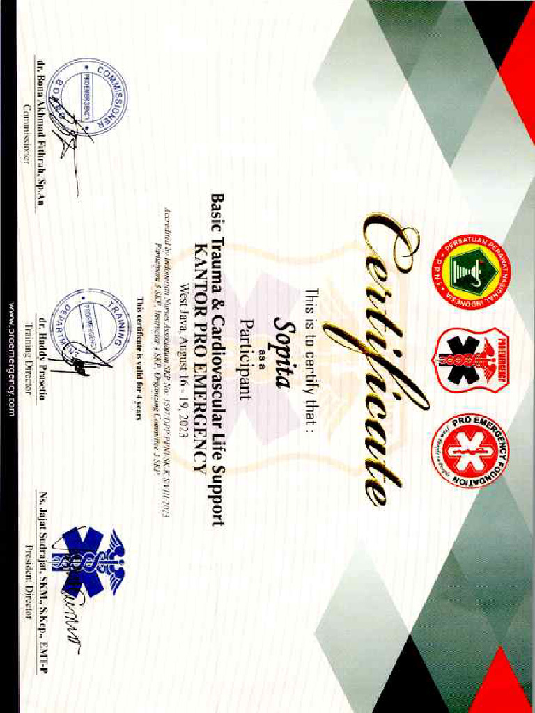 Sertifikat BTCLS - Compressed | PDF