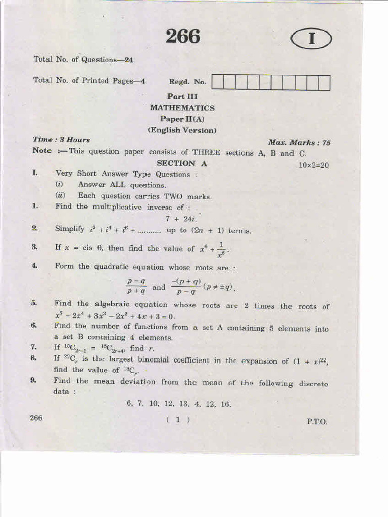 Maths 2A Papers | PDF