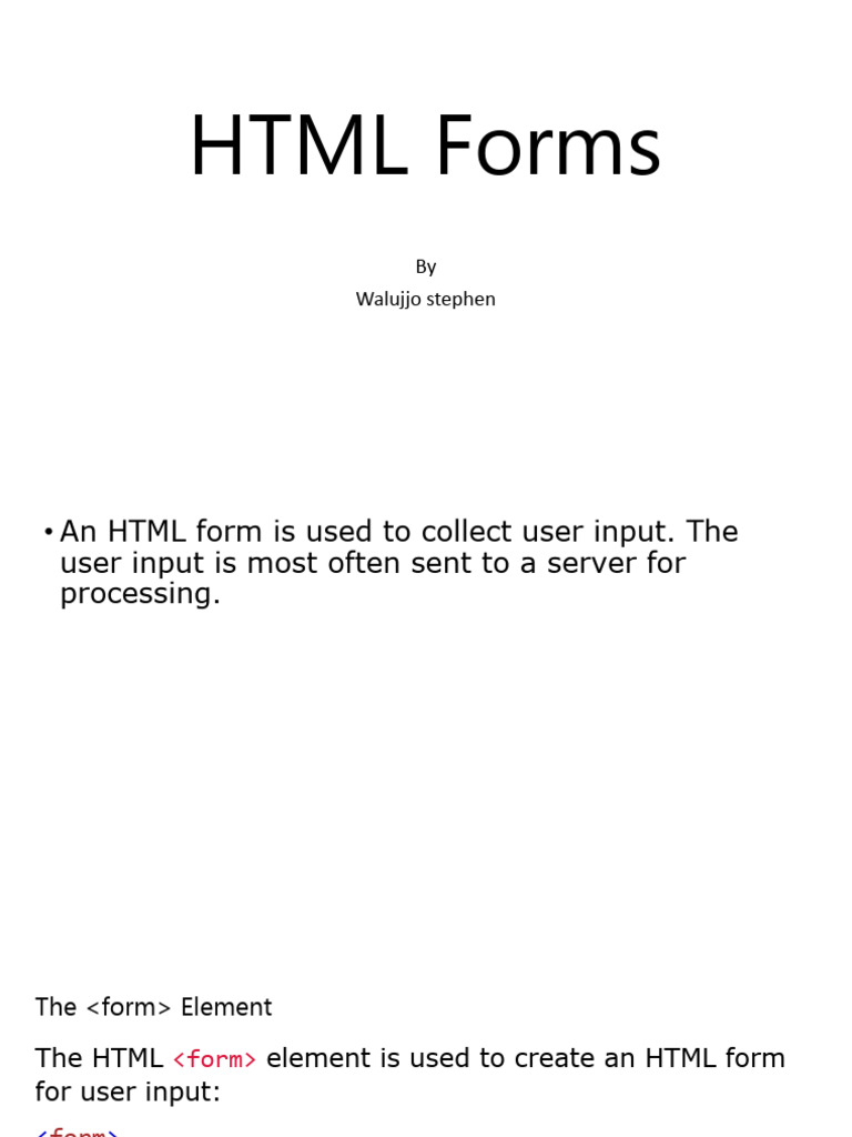 Html Forms Pdf Html Element Html
