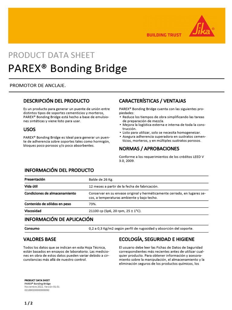 Parex Bonding Bridge | PDF