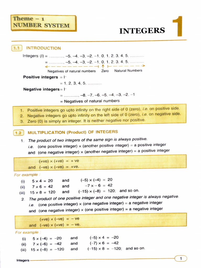Ch 1 Integers | PDF | Division (Mathematics) | Number Theory
