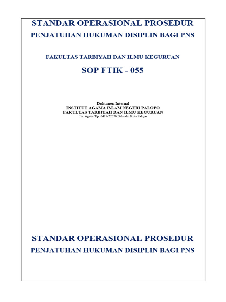 SOP Penjatuhan Hukuman Disiplin PNS | PDF