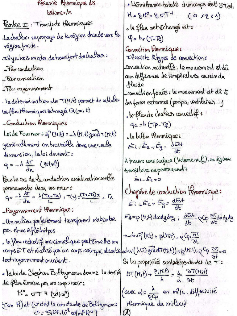Resumer-Thermique Des Bâtiments | PDF