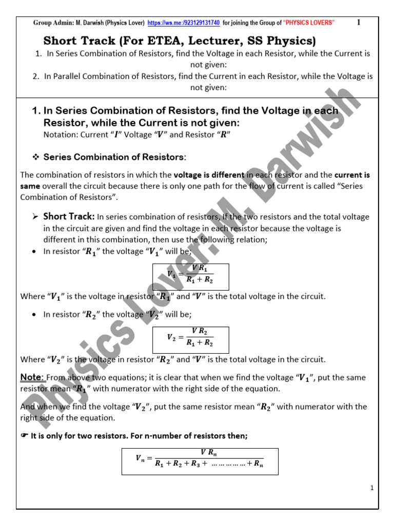 Short Track for the relation Voltage, Current & Resistor Physics Lover ...