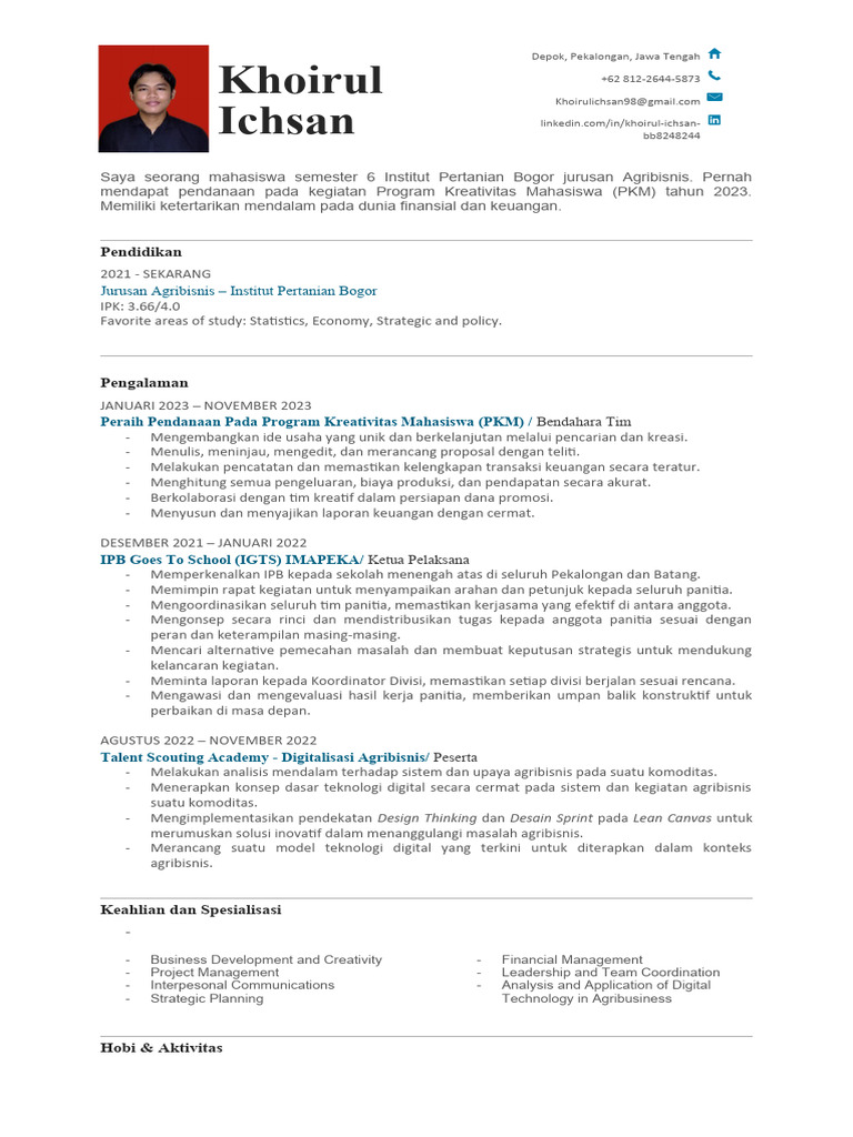 FREE TEMPLATE CV Masuk Organisasi by Vina Muliana | PDF | Bisnis | Seni