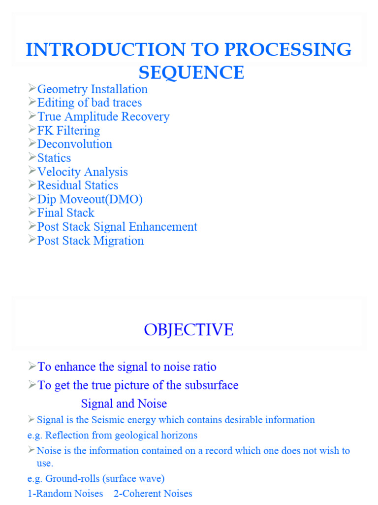 Seismic Data Processing | PDF | Reflection Seismology | Wavelet