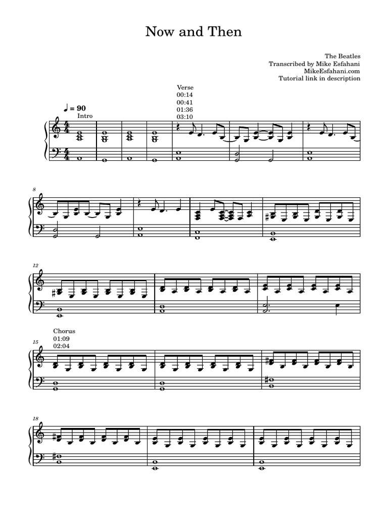 Now and Then - The Beatles | PDF | Rock Songs | Pop Rock