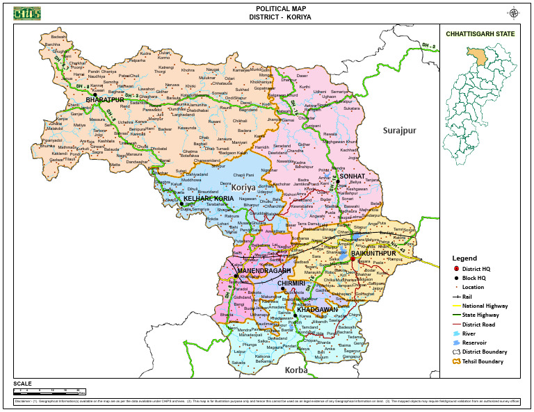 Koriya District Political Map | PDF