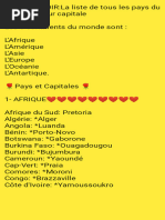 Liste des pays et capitales du monde | PDF