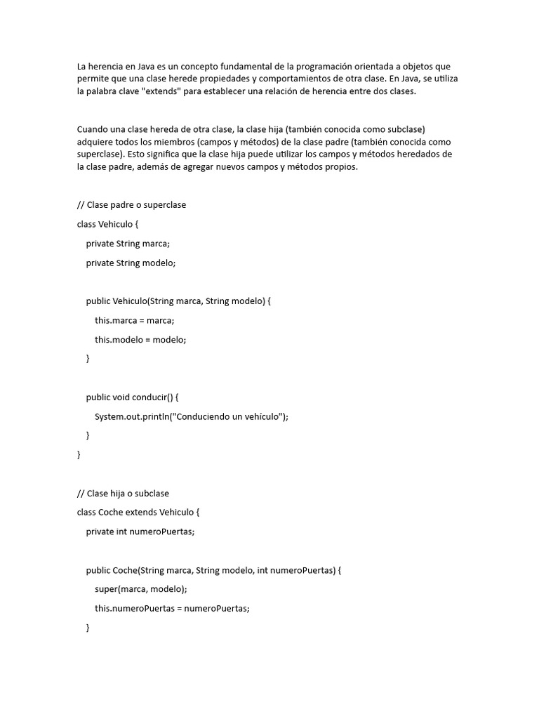 Herencias | PDF | Herencia (Programación Orientada a Objetos) | Java (lenguaje de programación)