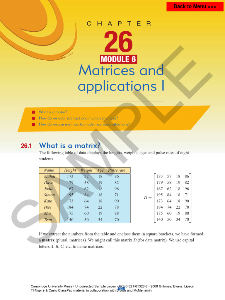 CH 26 | PDF | Matrix (Mathematics) | Mathematics