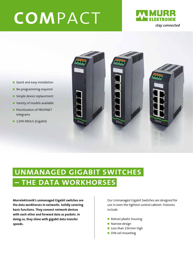 Unmanaged Gigabit Switches Overview | PDF | Network Switch | Service ...