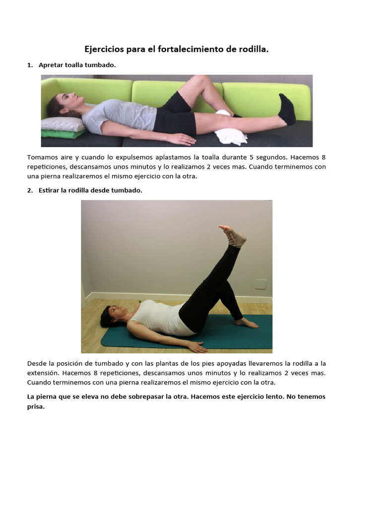 Ejercicios para Fortalecer la Rodilla | PDF