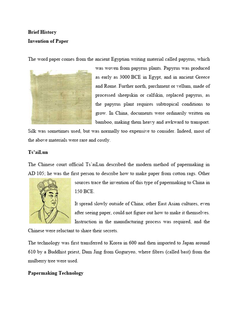 Brief History of Pen and Paper | PDF | Pencil | Papermaking