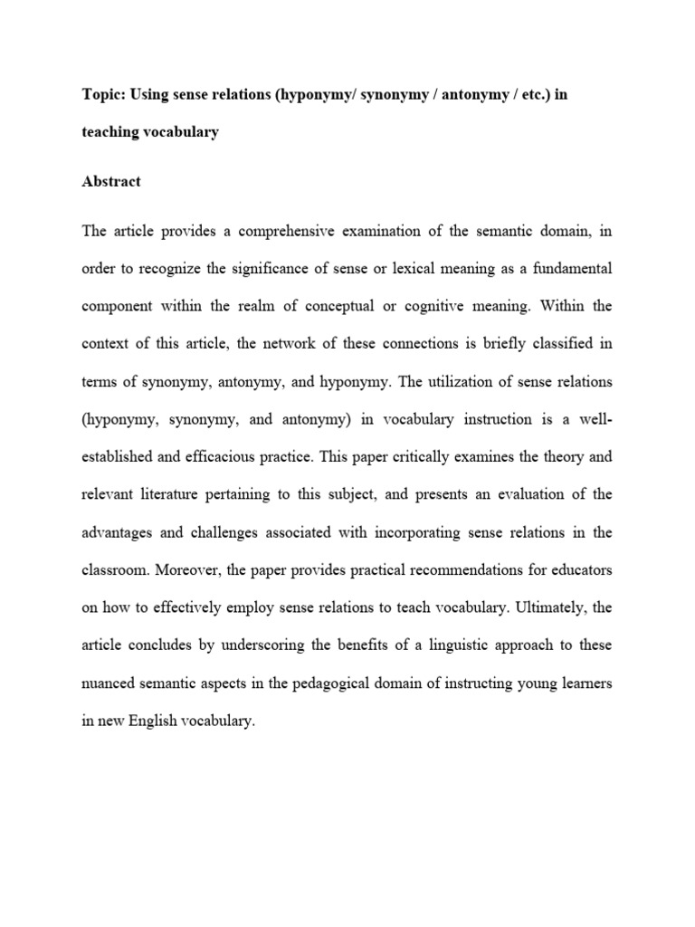 Semantics Pdf Lexicon Linguistics