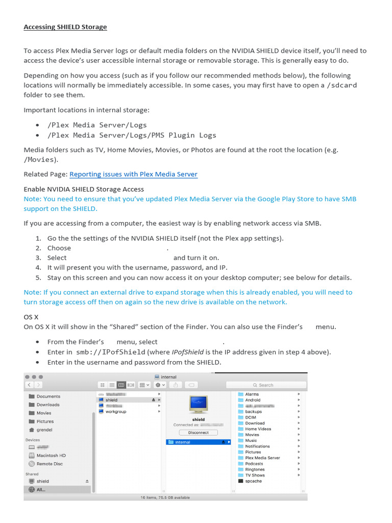 Accessing SHIELD Storage | PDF | Microsoft Windows | Finder (Software)