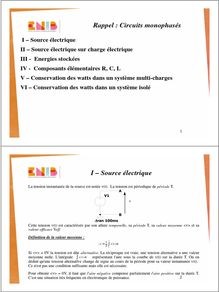 Rappels - Circuit Monophasé | PDF